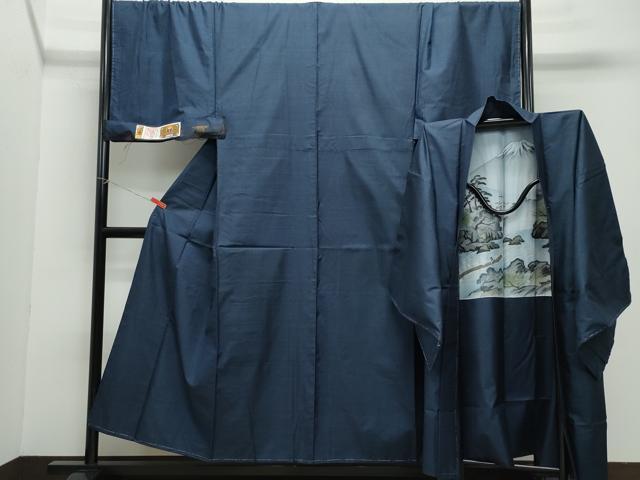 平和屋着物●男性　本場大島紬　アンサンブル　100亀甲　総詰め　キングサイズ　証紙付き　正絹　逸品　未使用　CABA6093vf