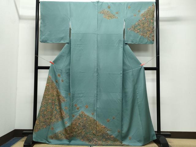 平和屋着物●訪問着　更紗花唐草文　金彩　正絹　逸品　未使用　CABA6116vf