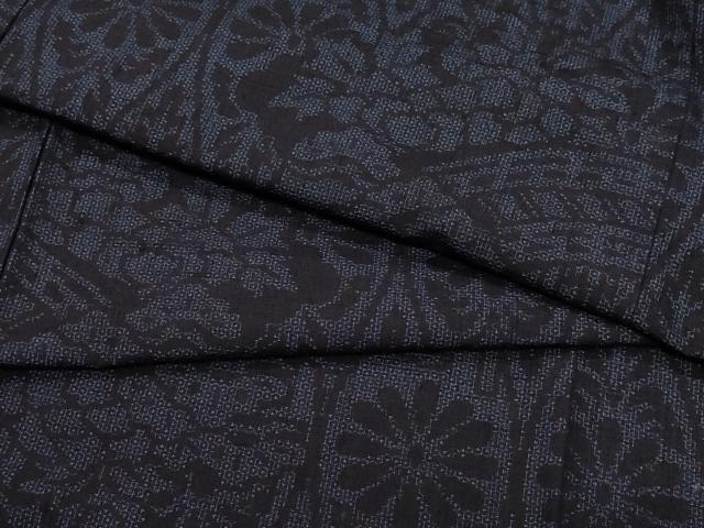 平和屋着物●結城紬　100亀甲　渡り橋松花文　正絹　逸品　未使用　CABA6127vf