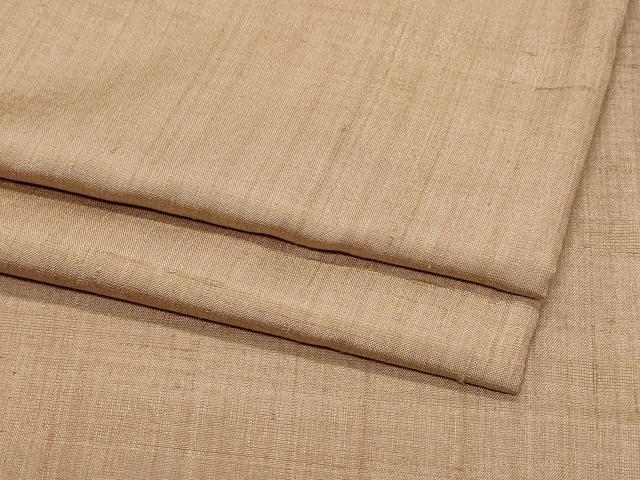 平和屋着物●結城紬　色無地　焦香色　正絹　逸品　CABA6132vf