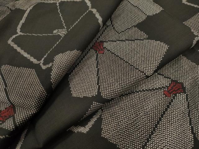 平和屋着物●本場大島紬　7マルキ　椿　ロング丈　正絹　逸品　未使用　CABA6158yc