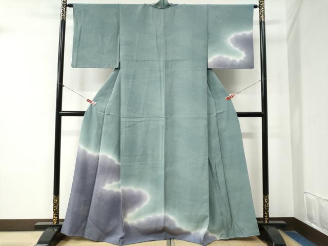 平和屋着物●訪問着　江戸小紋　寄せ小紋柄　雲取り文　暈し染め　正絹　逸品　CABA6181yc