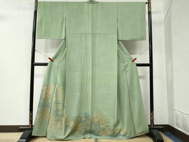 平和屋着物●訪問着　立波草木文　金彩　正絹　逸品　CABA6207yc