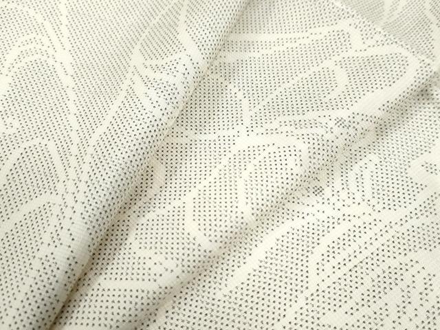 平和屋着物●本場大島紬　白大島　7マルキ　流水花唐草文　正絹　逸品　CABA6209yc