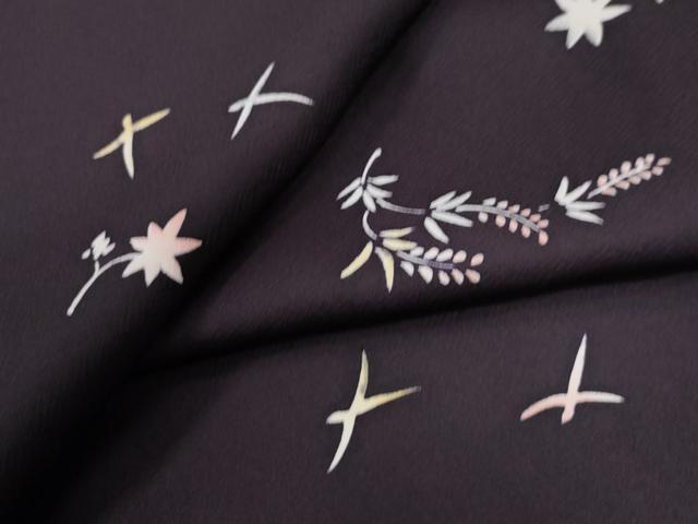 平和屋着物●上質な小紋　飛鳥草花文　正絹　逸品　CABA6264yc