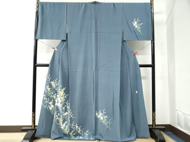 平和屋着物●本加賀友禅作家　南克治　訪問着　枝花文　正絹　逸品　CABA6265yc