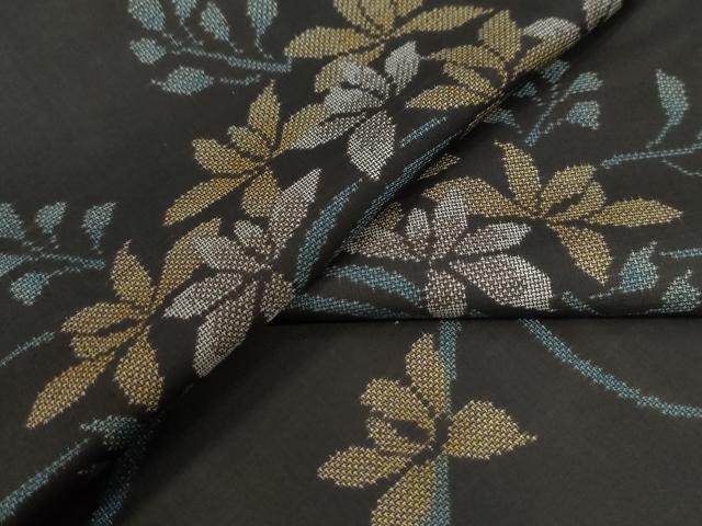 平和屋着物●本場大島紬　9マルキ　地空き　草花文　正絹　逸品　未使用　CABA6276yc