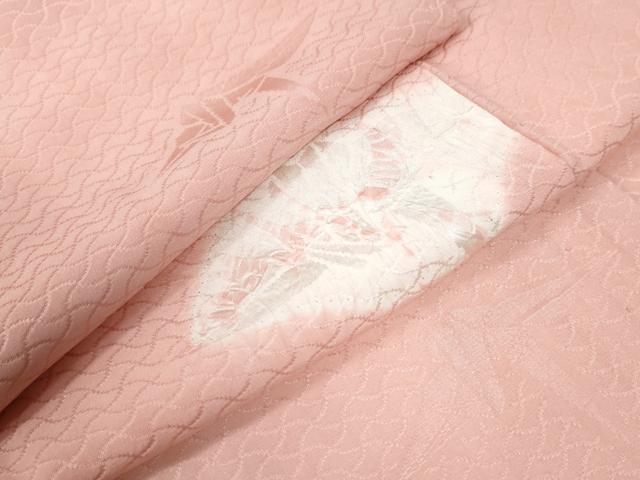 平和屋着物●長襦袢　無双仕立て　絞り　網目折り鶴地紋　半衿刺繍　正絹　逸品　未使用　CABA6308yc