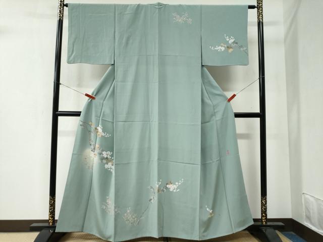 平和屋着物●訪問着　友禅　作家物　枝花文　蛍暈し　正絹　逸品　CABA6309yc