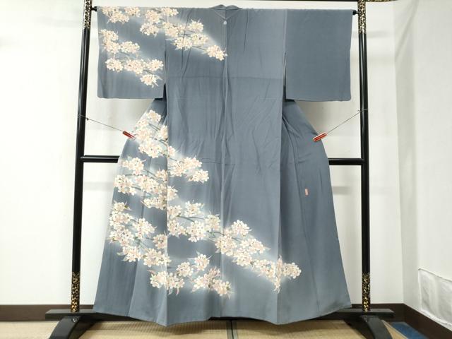 平和屋着物●本加賀友禅作家　松井眞大　訪問着　枝花文　暈し染め　正絹　逸品　CABA6321yc