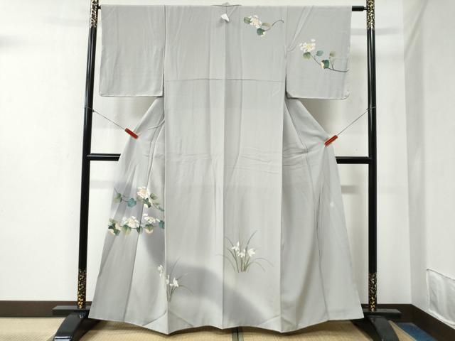 平和屋着物●訪問着　友禅　作家物　枝花文　暈し染め　正絹　逸品　未使用　CABA6325yc