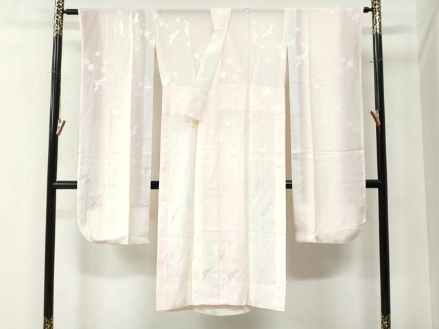 平和屋着物●長襦袢　飛鶴梅地紋　暈し染め　正絹　逸品　CABA6334yc