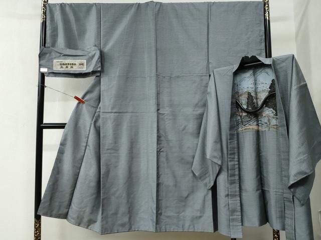 平和屋着物●男性　大島紬　アンサンブル　100亀甲　総詰め　証紙付き　正絹　逸品　未使用　CABA6336yc