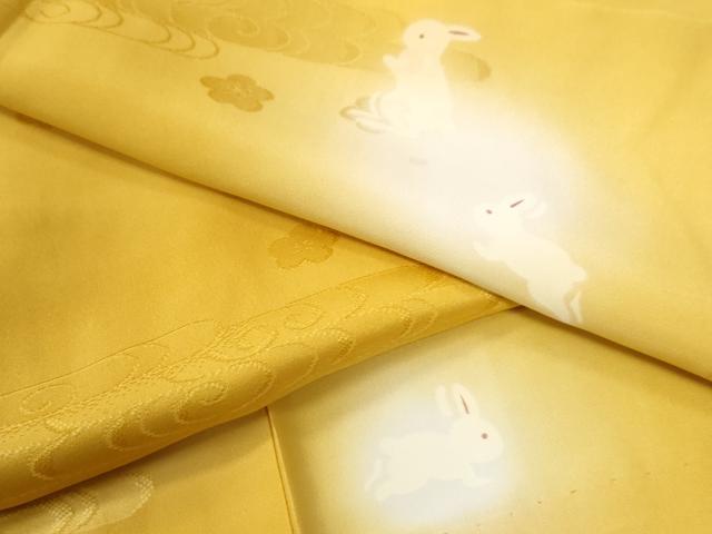 平和屋着物●長襦袢　無双仕立て　兎　蛍暈し　正絹　逸品　CABA6342yc