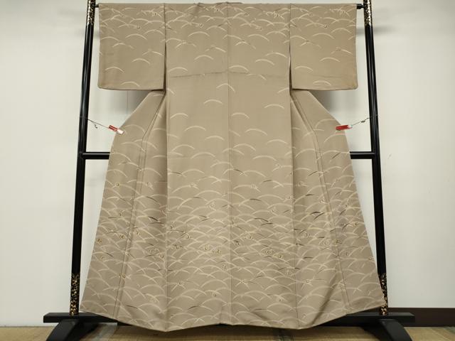 平和屋着物●訪問着　芝草花文　正絹　逸品　CABA8011ut