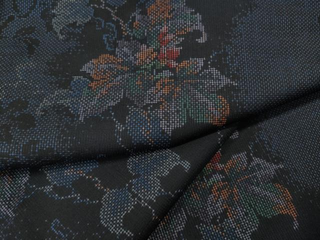 平和屋着物●本場大島紬　7マルキ　蔦の葉花文　正絹　逸品　CABA8029ut