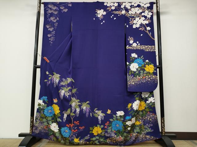 平和屋着物●豪華振袖　花蝶文　金彩　正絹　逸品　CABA8038ut
