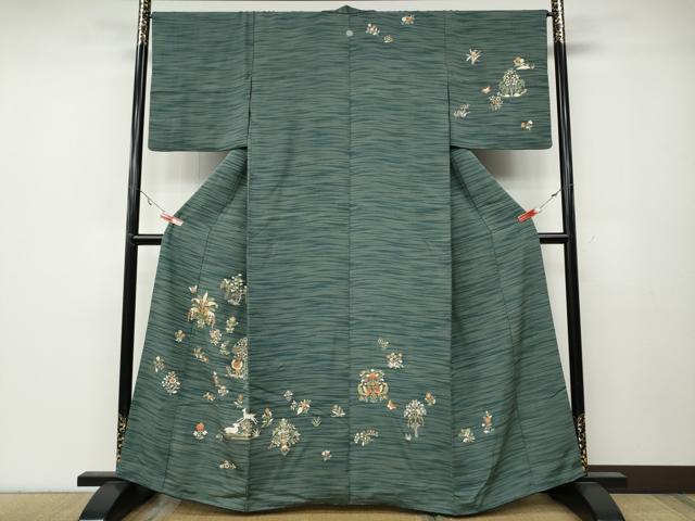平和屋着物●訪問着　動物花文　金彩　正絹　逸品　CABA8047ut