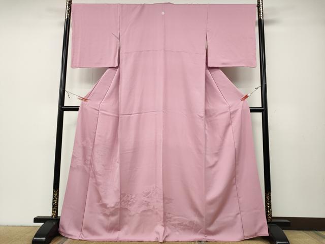 平和屋着物●豪華色留袖　雲取り絵巻花地紋　鴇色　正絹　逸品　CABA8066ut