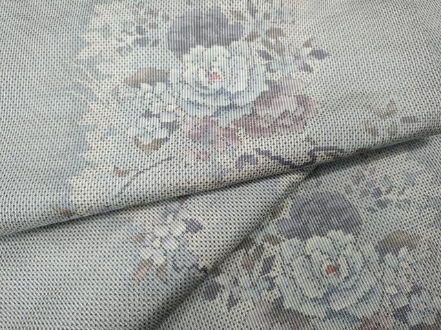 平和屋着物●都喜ヱ門　本場大島紬　白大島　7マルキ　草花間道　総絣　藤絹織物謹製　正絹　逸品　CABA8091ut