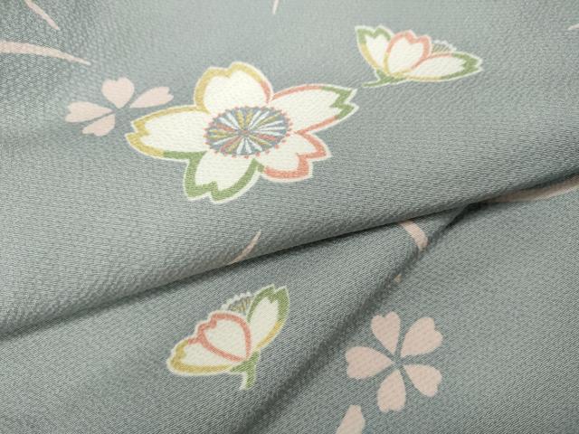 平和屋着物●上質な小紋　舞桜文　ますいわ屋扱い　ロング丈　正絹　逸品　未使用　CABA8130ut