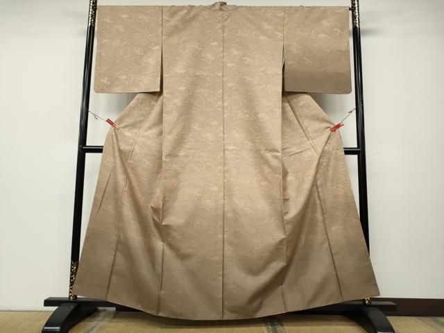 平和屋着物●訪問着　紬地　墨流し文様　正絹　逸品　CABA8144ut