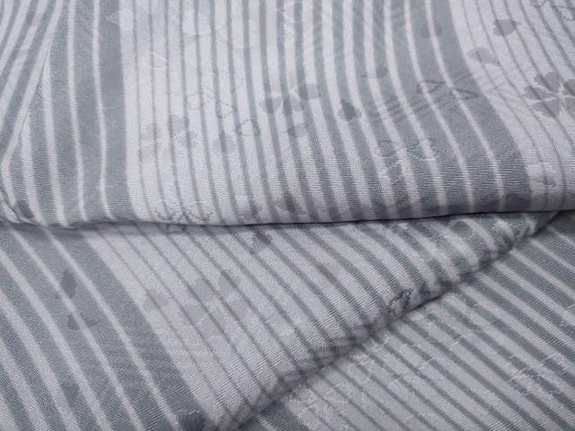 平和屋着物●長襦袢　無双仕立て　よろけ縞　舞花地紋　正絹　逸品　CABA8158ut