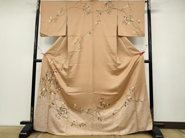 平和屋着物●訪問着　枝花文　金彩　正絹　逸品　CABA8177ut