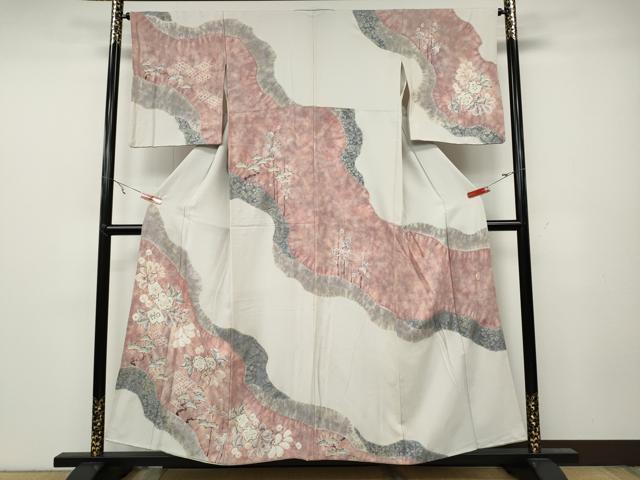 平和屋着物●十日町　名門　滝泰謹製　訪問着　辻が花　絞り　金彩　正絹　逸品　CABA8191ut