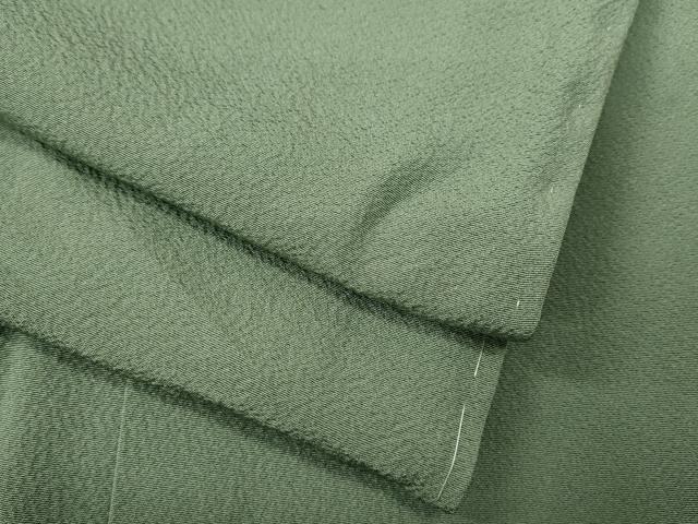 平和屋着物●上質な色無地　霞文　山葵色　正絹　逸品　未使用　CABA8204ut