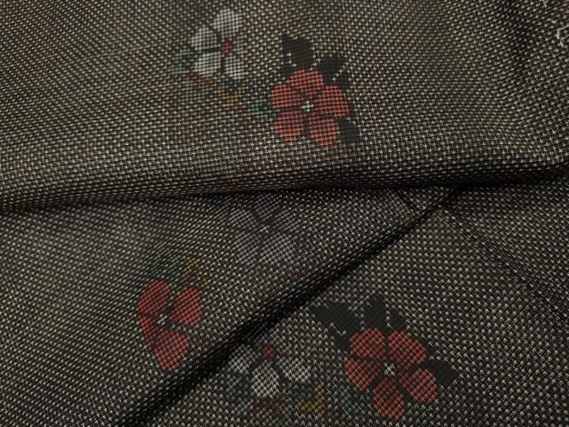 平和屋着物●本場大島紬　9マルキ　エ霞花文　正絹　逸品　未使用　CABA8223ut