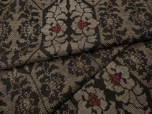 平和屋着物●本場大島紬　7マルキ　亀甲花文　正絹　逸品　CABA8230ut