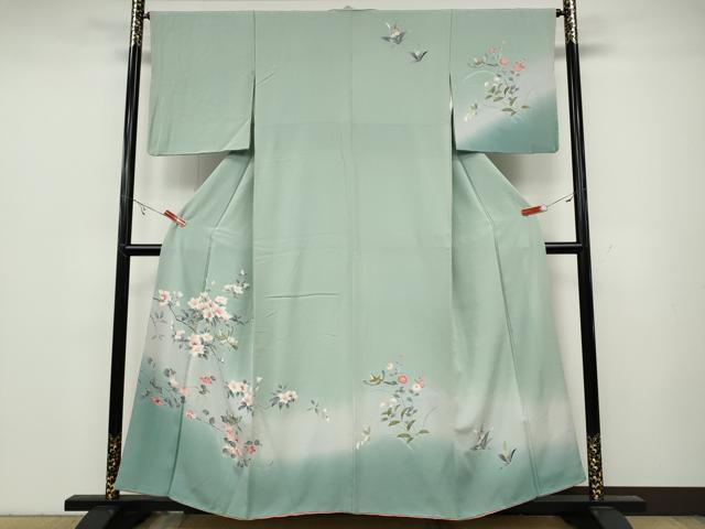 平和屋着物●訪問着　友禅　花鳥文　暈し染め　正絹　逸品　CABA8231ut