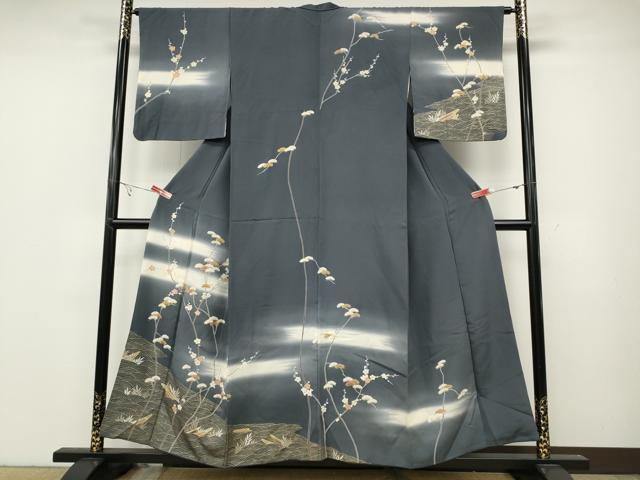 平和屋着物●訪問着　立波船枝花文　暈し染め　金彩　正絹　逸品　CABA8234ut