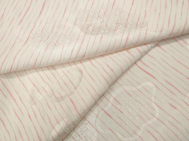 平和屋着物●長襦袢　無双仕立て　杢目絞り　舞梅地紋　正絹　逸品　CABA8241ut