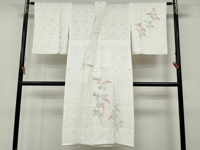 平和屋着物●長襦袢　無双仕立て　手描き　南天文　正絹　逸品　CABA8272ut