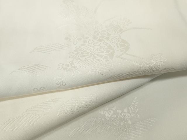 平和屋着物●長襦袢　無双仕立て　立波花車地紋　正絹　逸品　CABA8277ut