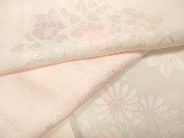 平和屋着物●長襦袢　袷　草花丸地紋　暈し染め　半衿刺繍　正絹　逸品　未使用　CABA8278ut