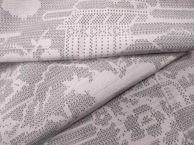 平和屋着物●結城紬　120亀甲　遠山風景草花文　正絹　逸品　CABA8284ut