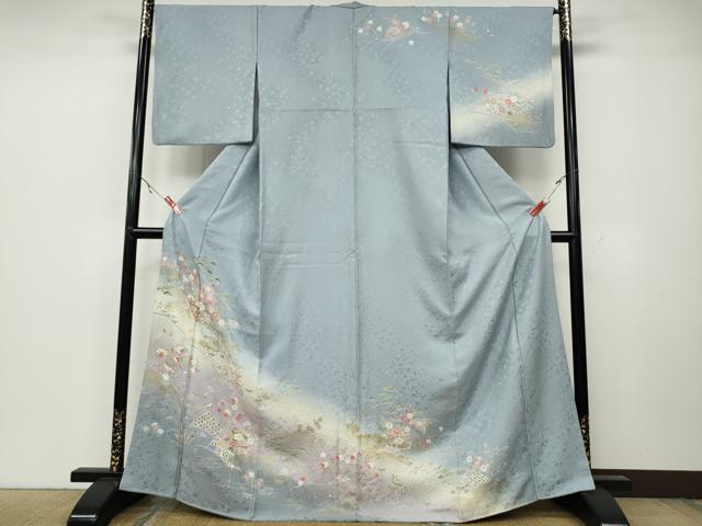 平和屋着物●訪問着　扇面貝桶宝尽くし花文　暈し染め　金彩　正絹　逸品　CABA8292ut