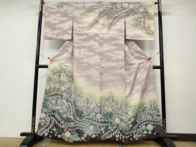 平和屋着物●越後十日町の一流染匠　桐屋・翠山工房　訪問着　辻が花　絞り　暈し染め　正絹　逸品　CABA8298ut