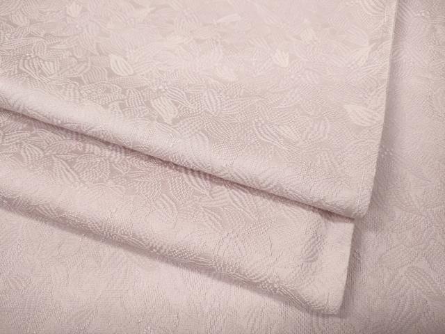 平和屋着物●上質な色無地　南天地紋　鴇色　ロング丈　正絹　逸品　CABA8326ut