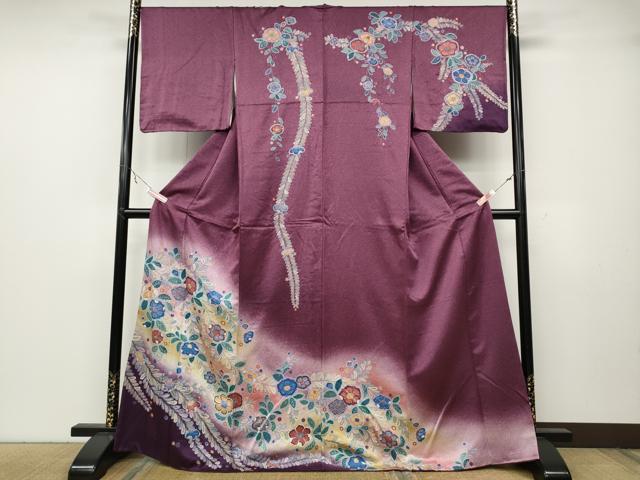 平和屋着物●訪問着　辻が花　暈し染め　金彩　正絹　逸品　CABA8329ut