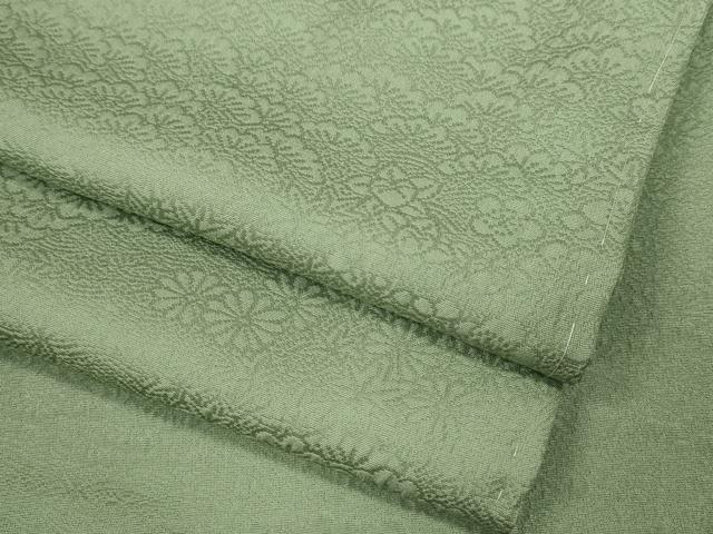 平和屋着物●上質な色無地　草花地紋　裏葉柳色　正絹　逸品　未使用　CABA8333ut