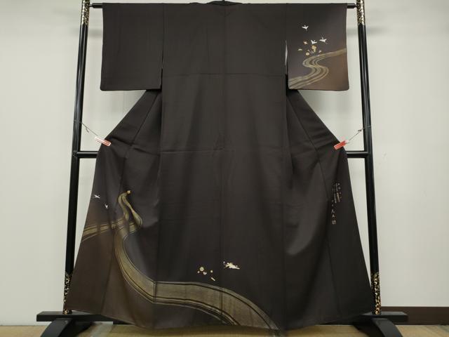 平和屋着物●金彩友禅　卓越技能者・名工・和田光正　訪問着　兎と亀　暈し染め　金彩　正絹　逸品　CABA8366ut