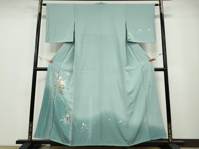 平和屋着物●京加賀友禅　百貫石峰　訪問着　枝花文　暈し染め　正絹　逸品　未使用　CABA8392ut