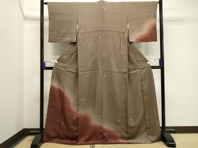 平和屋着物●訪問着　籬舞桜文　暈し染め　金彩　まるやま扱い　正絹　逸品　CABA8847dy