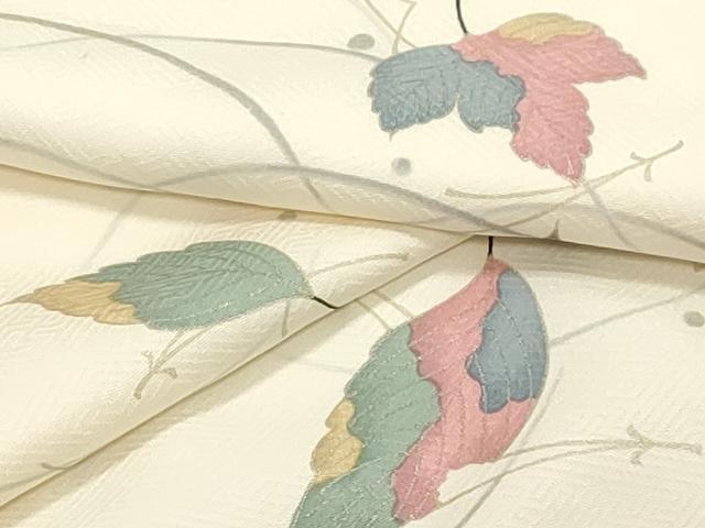 平和屋着物●上質な小紋　吹寄せ露芝文　銀彩　正絹　逸品　未使用　CABA8854dy