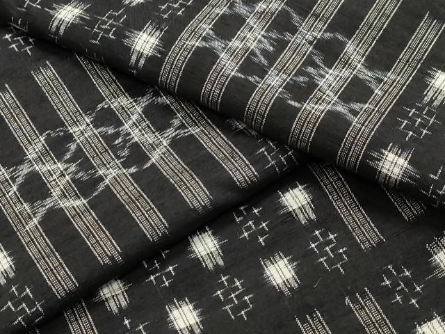 平和屋着物●上質な紬　吉祥文　黒地　正絹　逸品　未使用　CABA8872dy