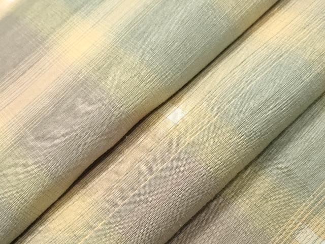 平和屋着物●上質な紬　格子柄　三越扱い　正絹　逸品　CABA8878dy